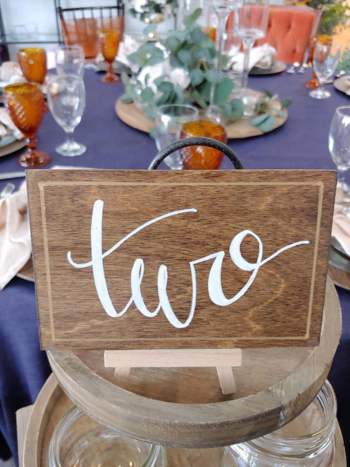 Wood Table Numbers | I Do Events